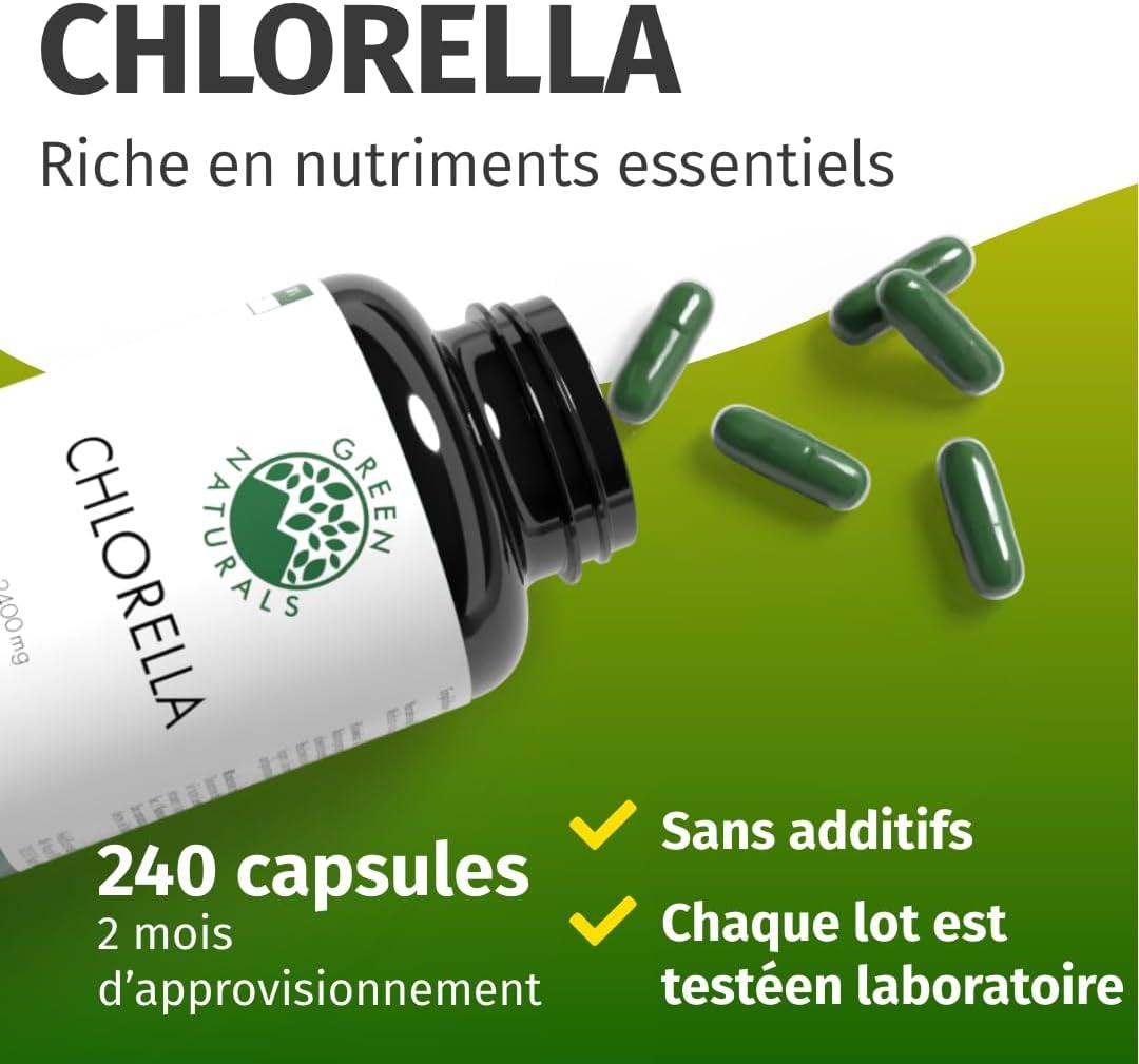 Chlorella – High dose: 2400mg – 240 capsules of highly dosed chlorella ...