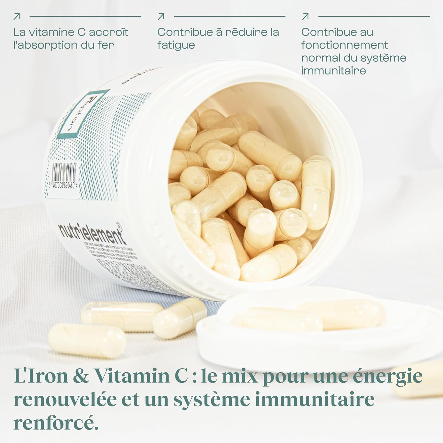 Nutrielement – Iron Vitamin C – 60 Capsules – Iron Ultimine™ – Vitamin ...
