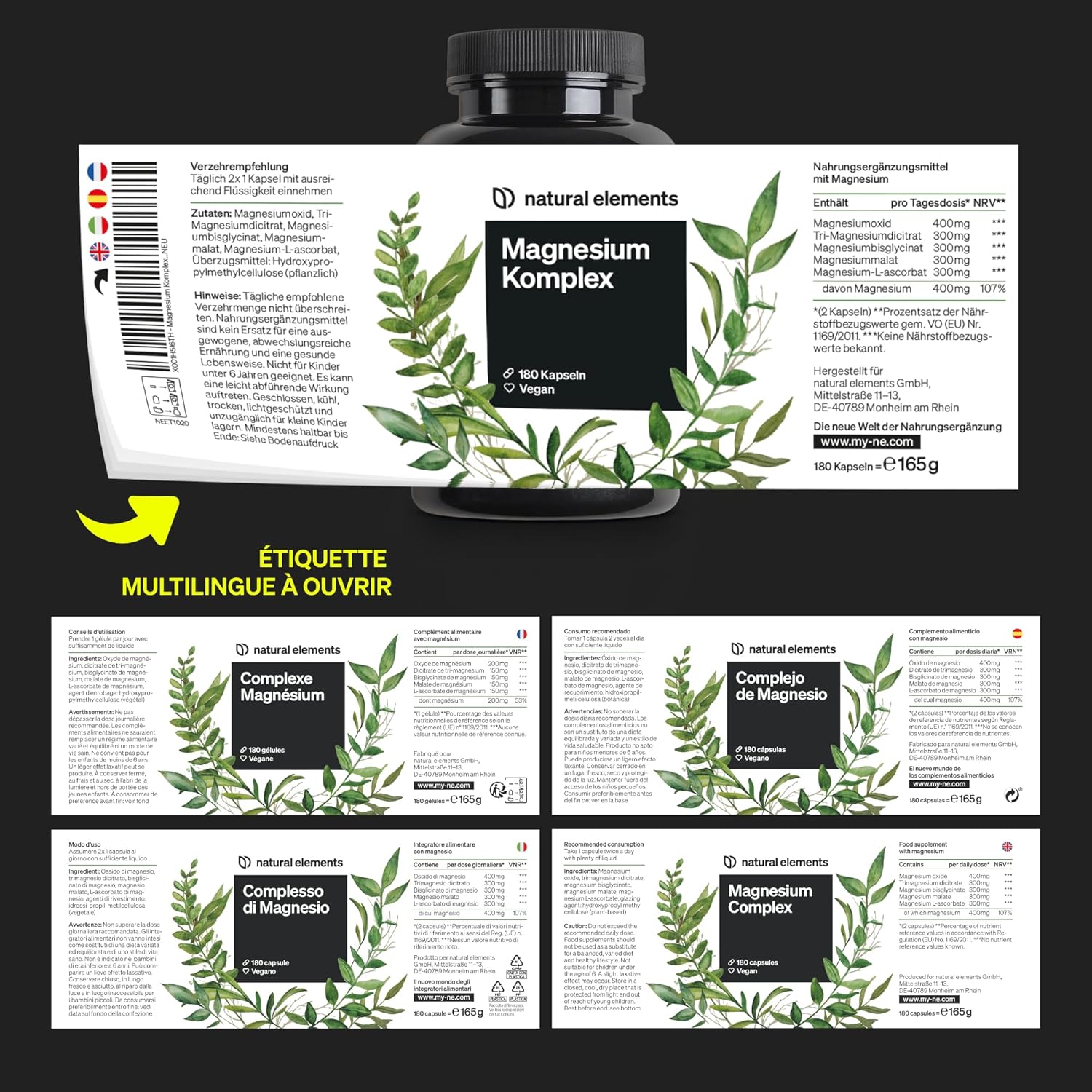 Magnesium Complex – Premium Made of five high-quality compounds – 200mg ...