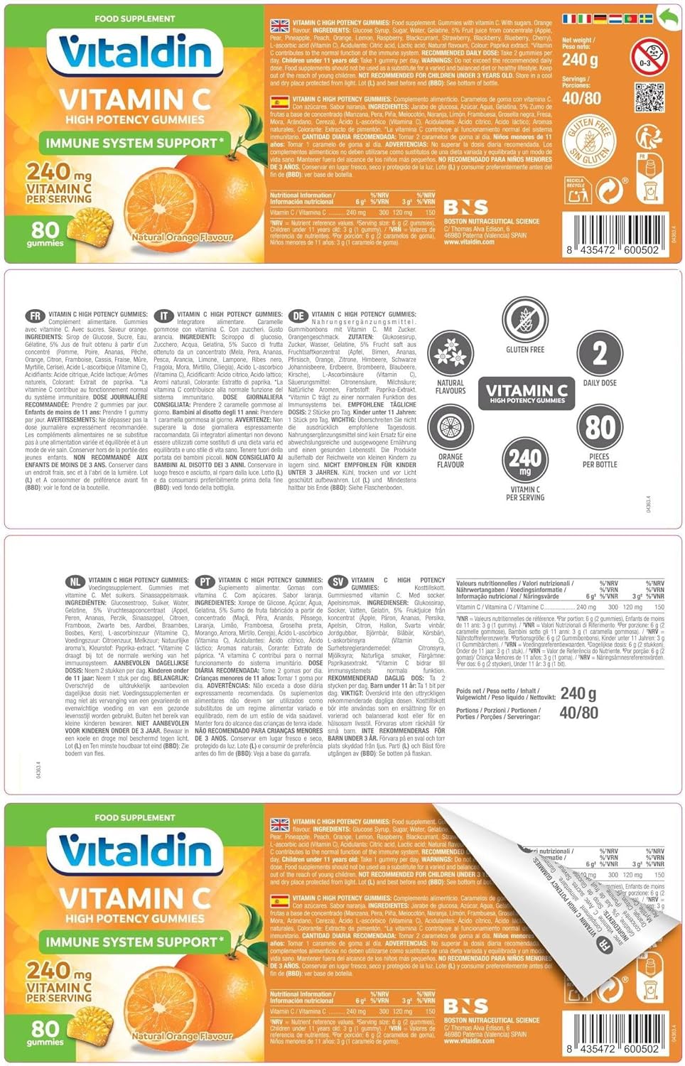 VITALDIN Vitamin C Gummies – 240 mg per dose – 80 Gums (for 40 days ...