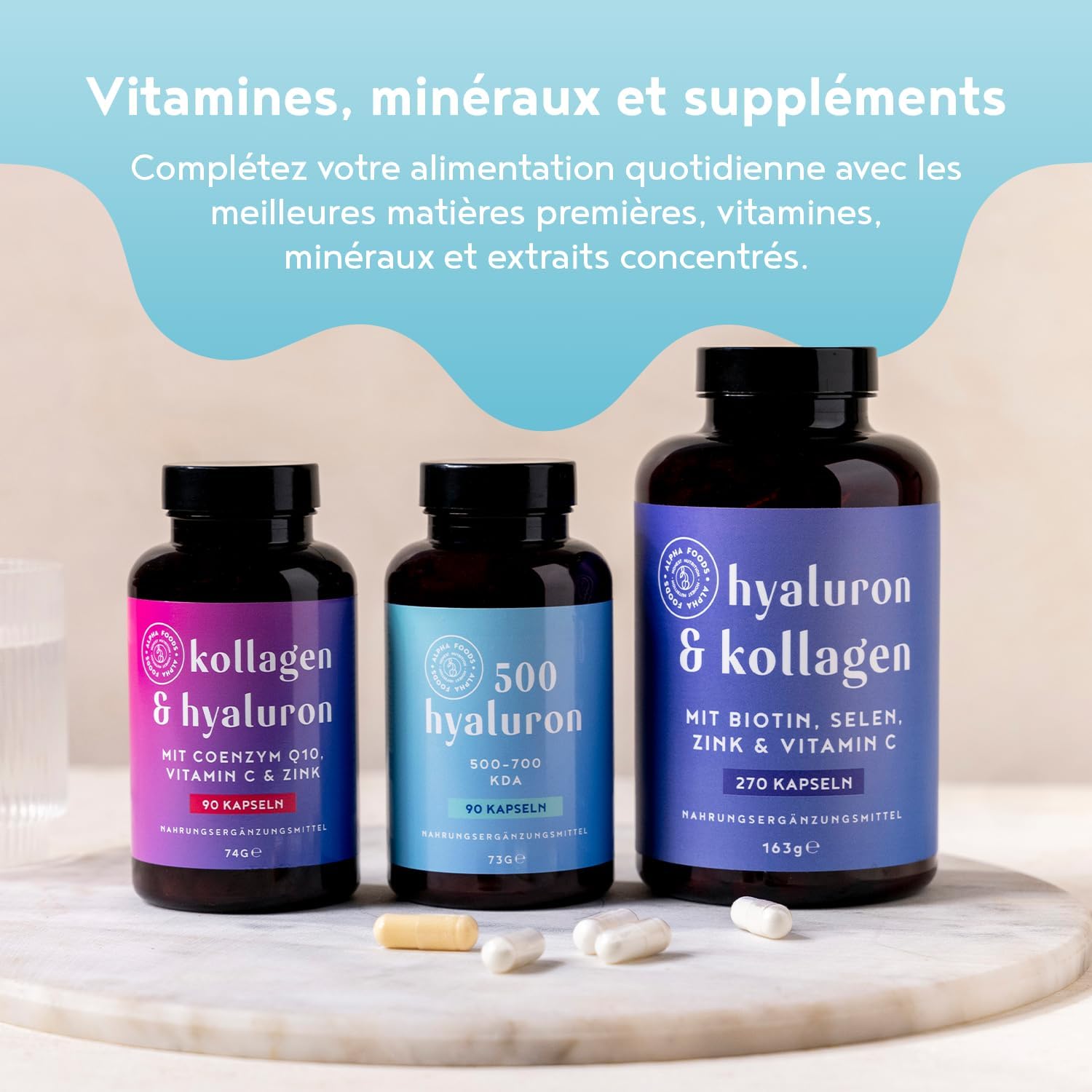 Marine Collagen 1400mg | with Hyaluronic Acid, Vitamin C, E, Zinc ...